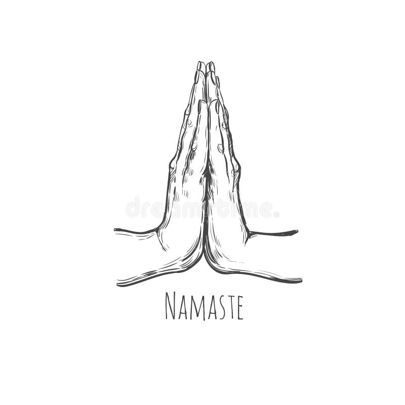 Namaste Mudra indien illustration de vecteur. Illustration du jour ...