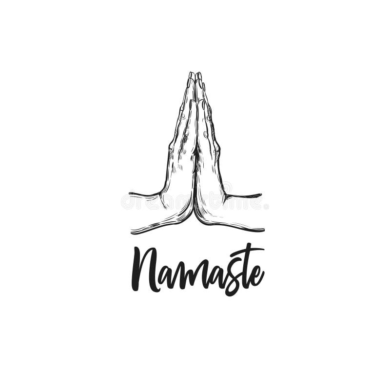 Namaste. Vector hand drawn stock vector. Illustration of cursive ...