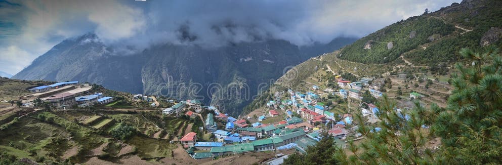 Namche Bazaar - Everest Village Editorial Photography - Image of lodge ...