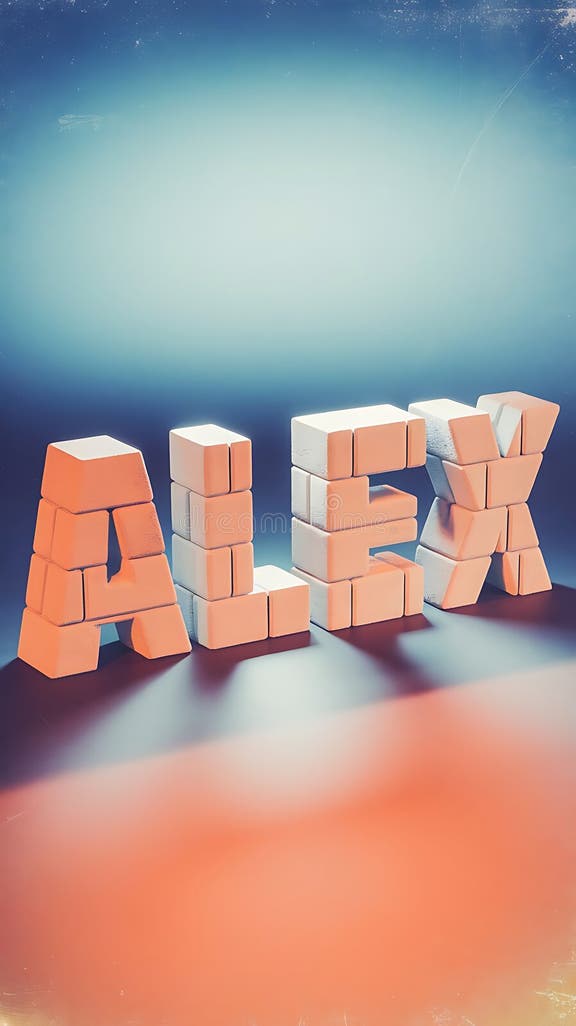 Name Alex in White Block Letters Glows on Gradient Background with Soft ...