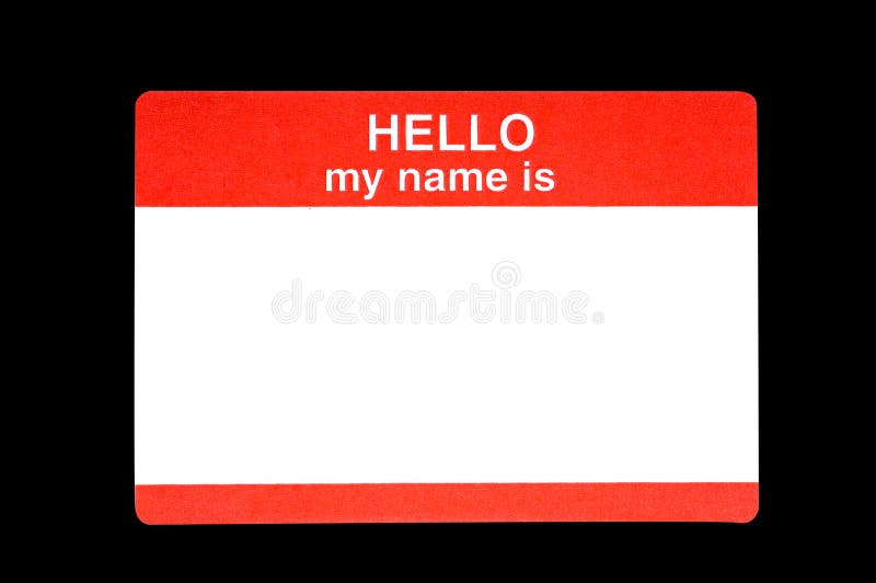Hello Name Tag stock image. Image of greeting, meeting - 6357473