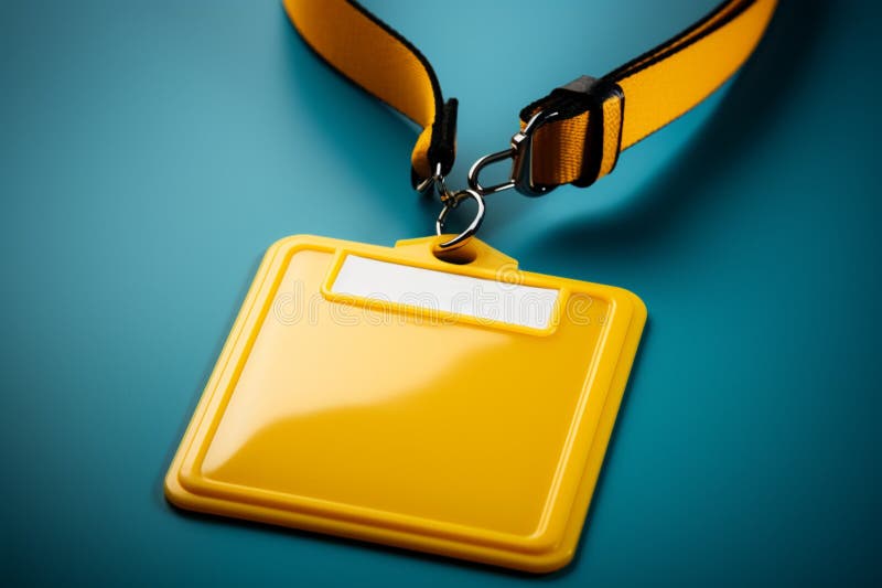 Name Badge Yellow Cord, Empty Space, and Text for Clear Identification ...
