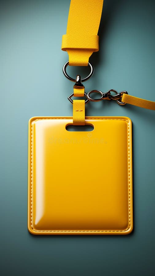 Name Badge Yellow Cord, Empty Space, and Text for Clear Identification ...