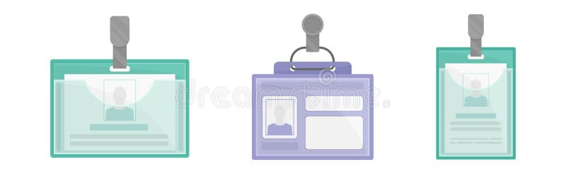 Name Badges or Name Tags Made of Lightweight Plastic Vector Set Stock ...