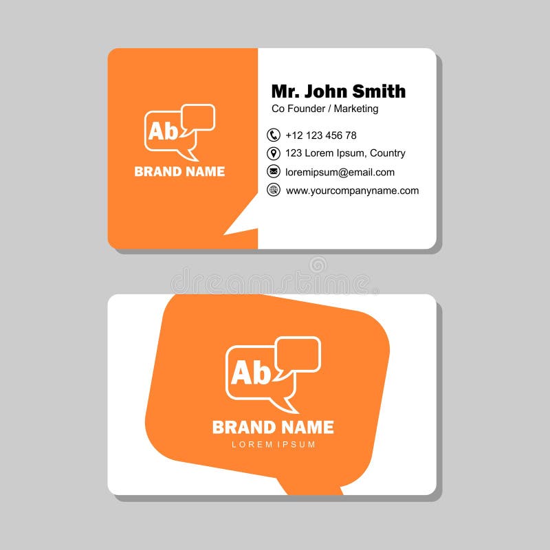 Name Card Background Design Template with Isolated Vector and Two Side ...