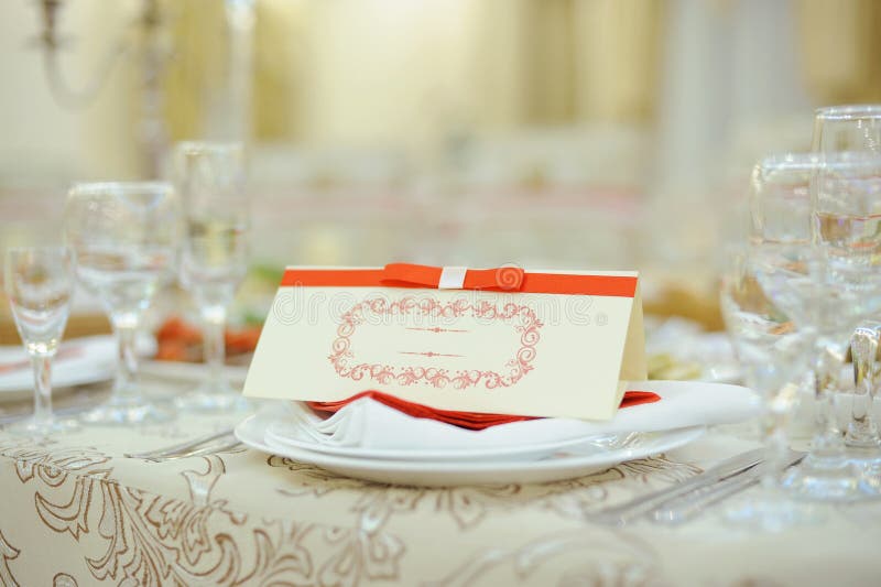 Name Card with Red Ribbon stock image. Image of event - 30018987