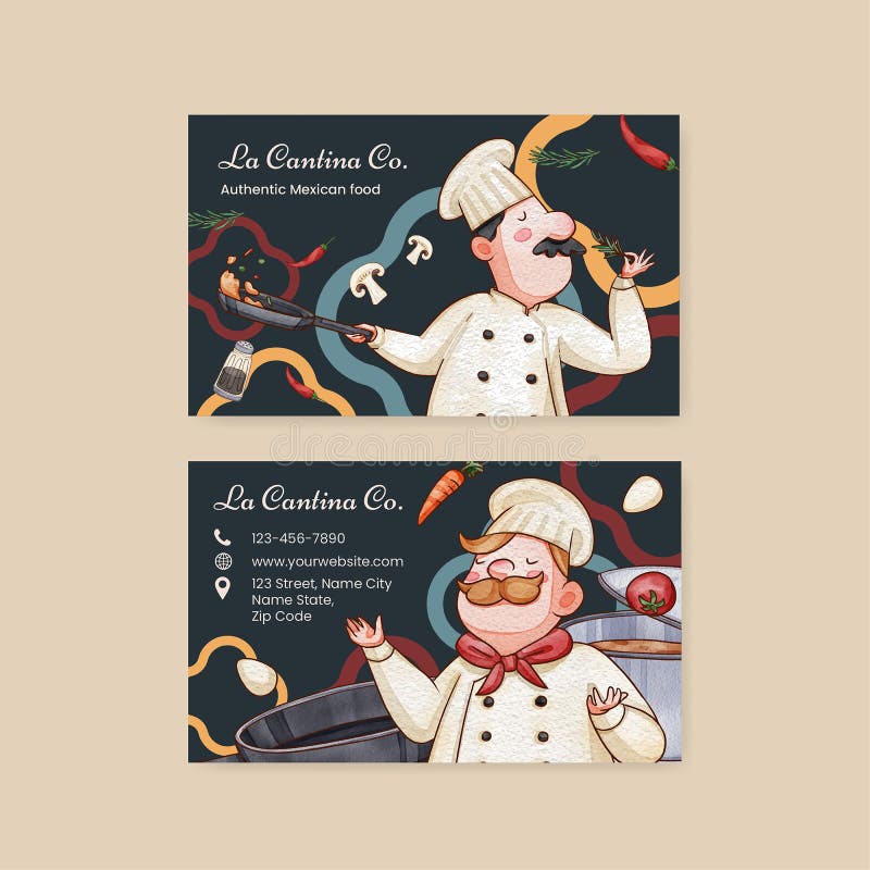 Name Card Template with Chef Day Concept,watercolor Style Stock ...