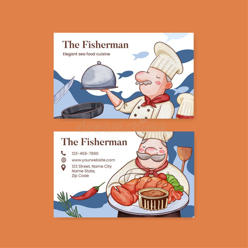 Name Card Template with Chef Day Concept,watercolor Style Stock ...