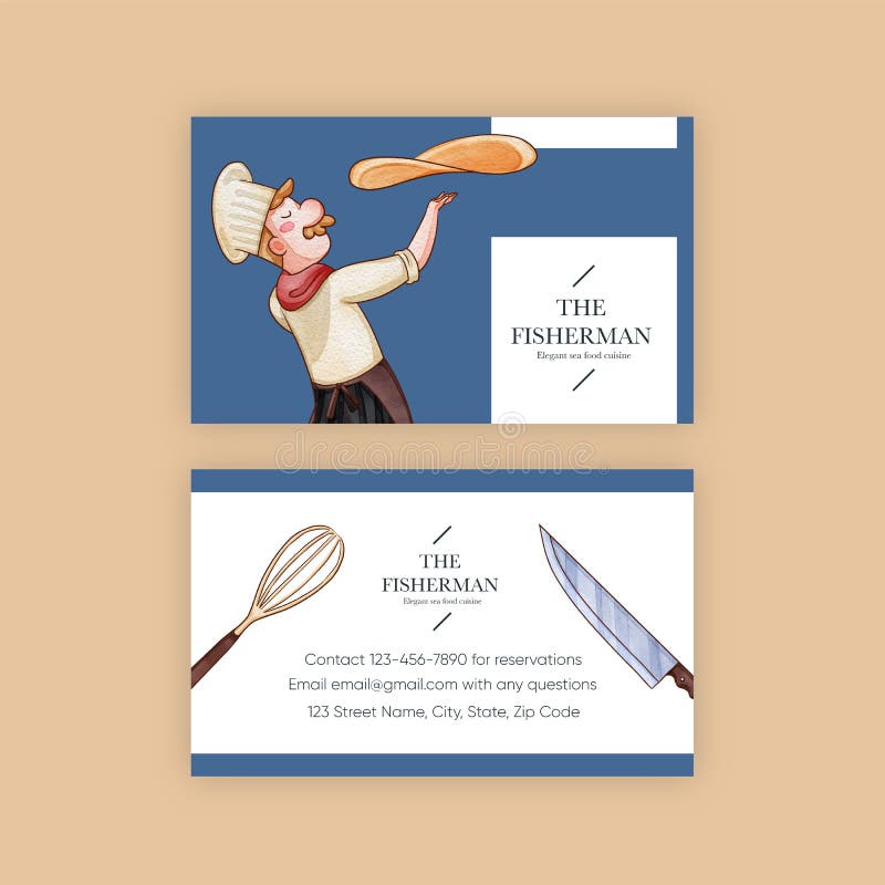 Name Card Template with Chef Day Concept,watercolor Style Stock ...