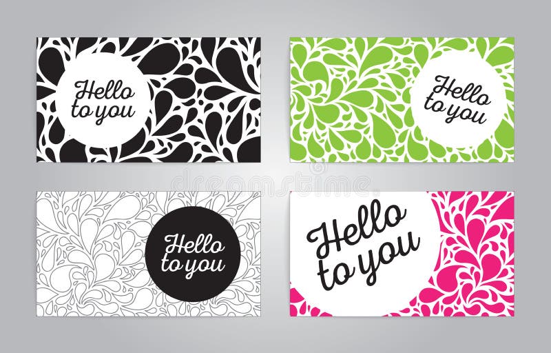 Name Cards or Banners with Bubbles on Background. Stock Vector ...