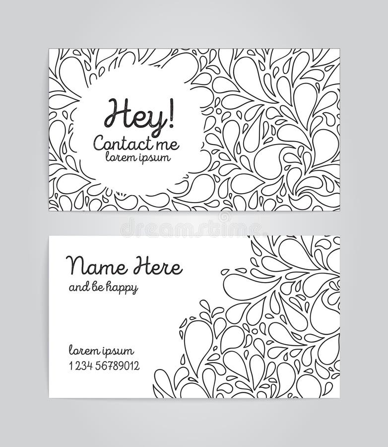 Name Cards with Sketchy Bubbles on Background. Stock Vector ...