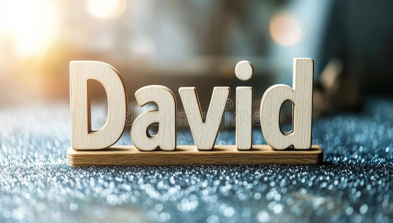 The Name David in White Letters, Against a Sparkling Blue Background ...