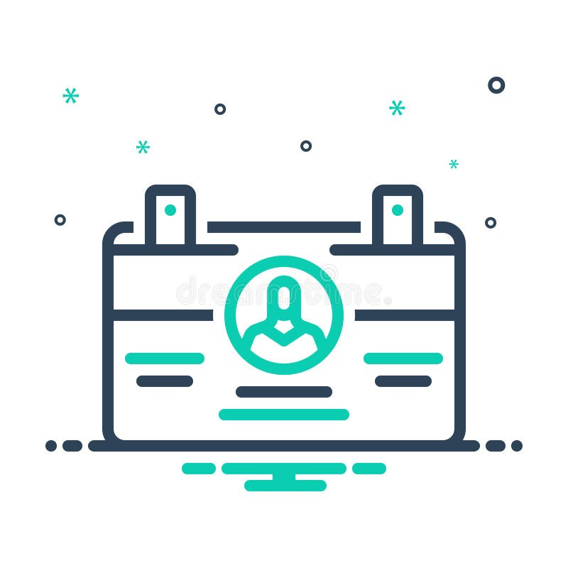 Mix Icon for Name, Identification and Passport Stock Vector ...