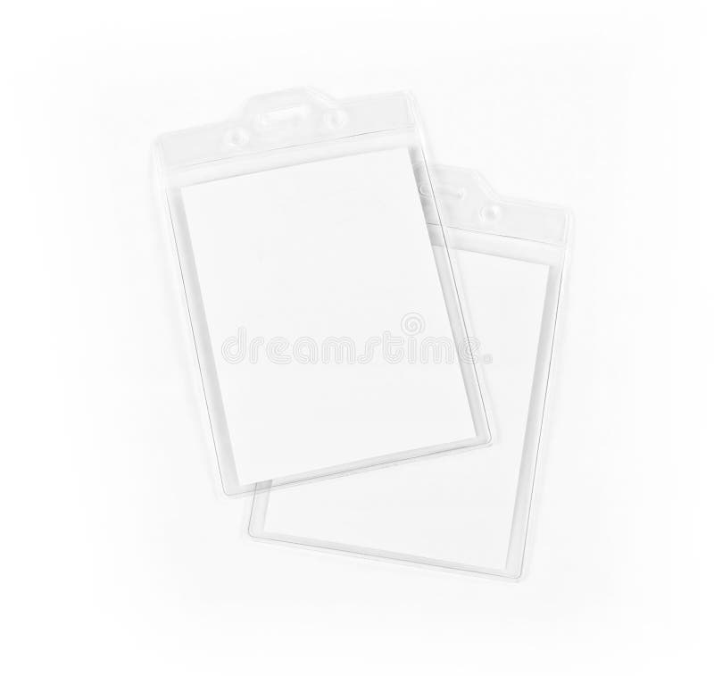 Name Id Cards Badge without Cord on White Background. Stock Photo ...