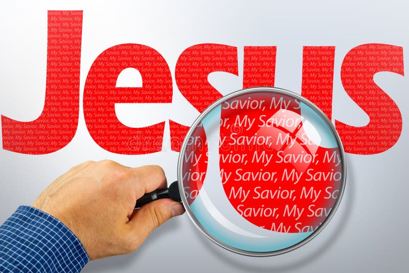 The Name JESUS Under Observation with Magnifying Glass Stock Image ...