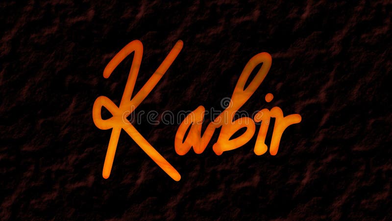 3D Fire Text Effect of Hindi Name Kabir on Dark Background. Stock ...