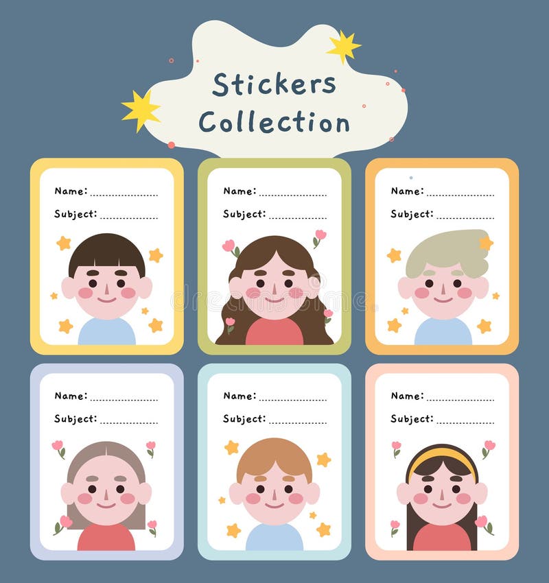 Kids Sticker Label Set Collection Printable Stationery Stickers with ...