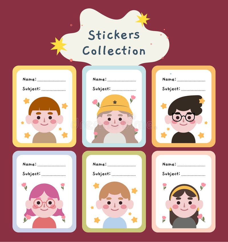 Kids Sticker Label Set Collection Printable Stationery Stickers with ...