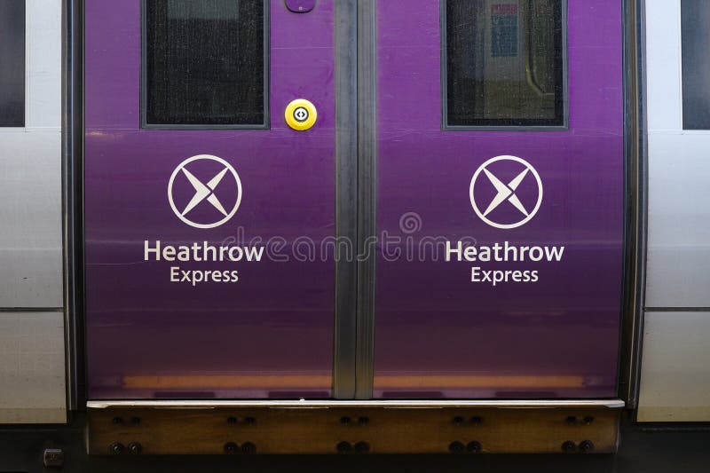Name and Logo on Heathrow Express Carriage Train Doors Editorial Stock ...