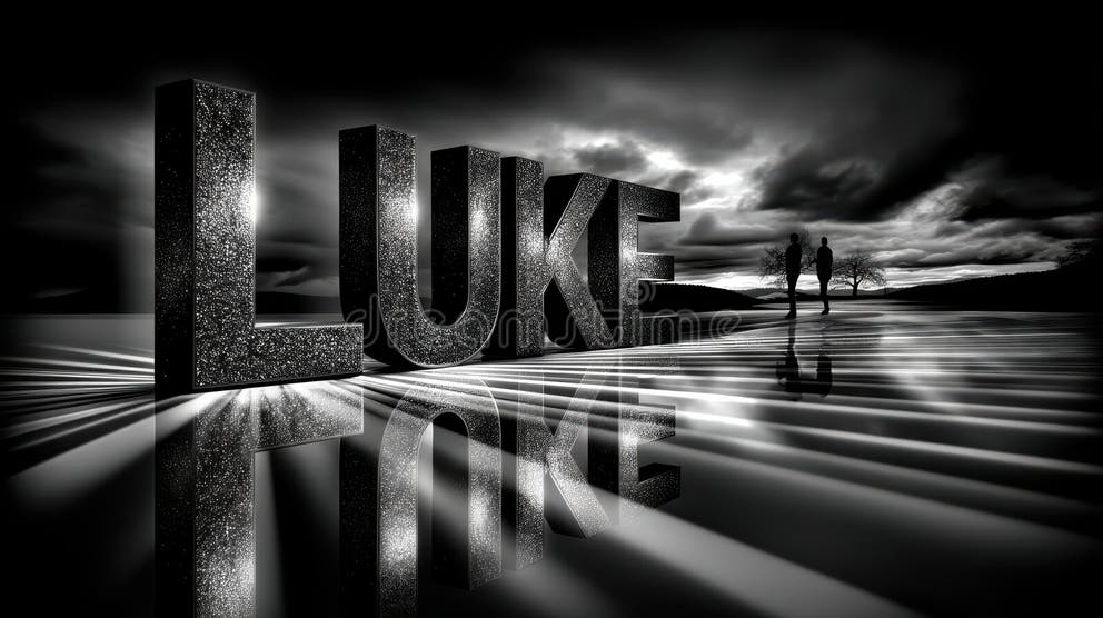 The Name LUKE Carved into Solid Granite with Bold Chiseled Edges, Sharp ...