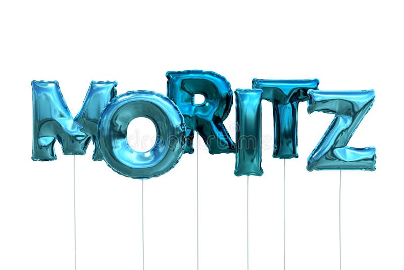Name Moritz Made of Blue Inflatable Balloons Isolated on White ...