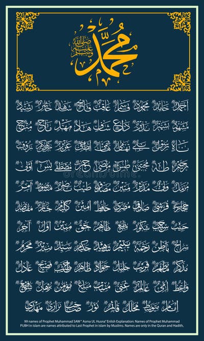 99 Muhammad Names Stock Illustrations – 456 99 Muhammad Names Stock ...