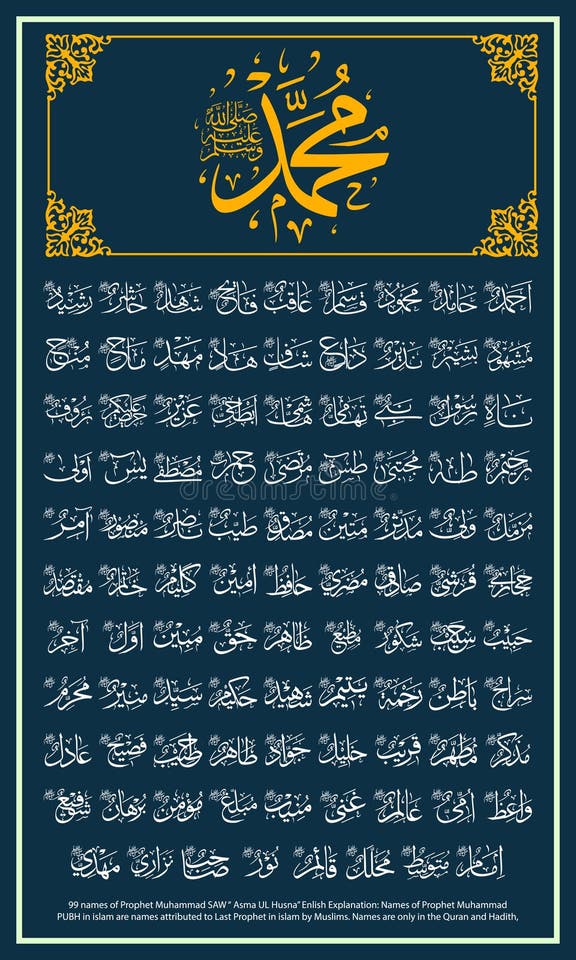 99 Muhammad Names Stock Illustrations – 455 99 Muhammad Names Stock ...