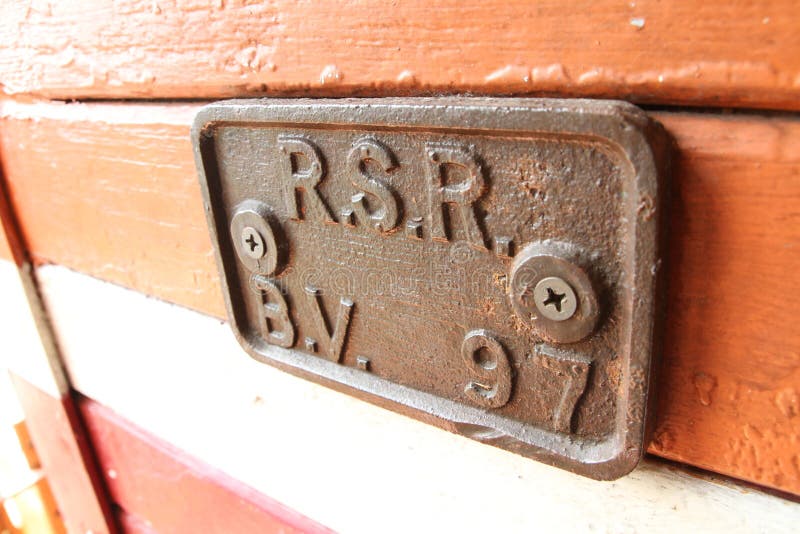 Name plate in old train stock photo. Image of name, railway - 55561172