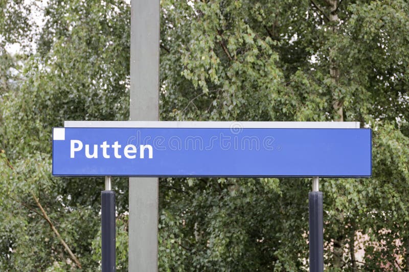 Name Sign on Platform of Train Station Putten Stock Image - Image of ...
