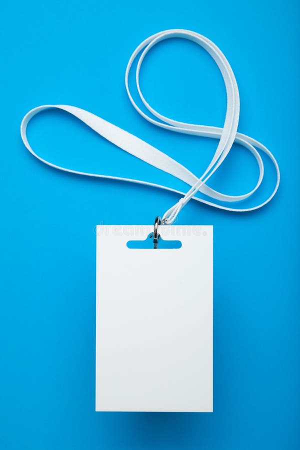 Name Tag, Badge with Lanyard Mockup Stock Photo - Image of badge ...