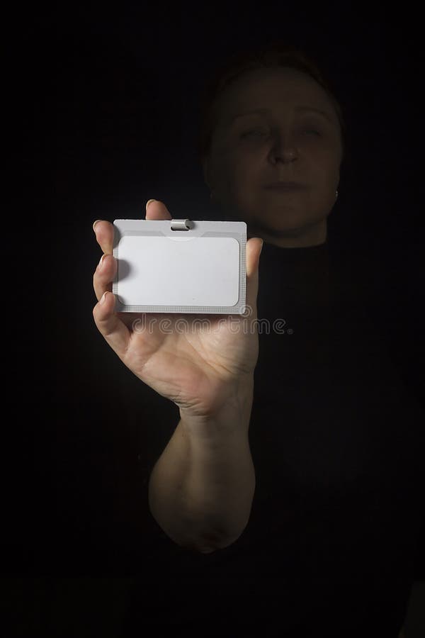 Name tag in hand stock image. Image of badge, authority - 161127747