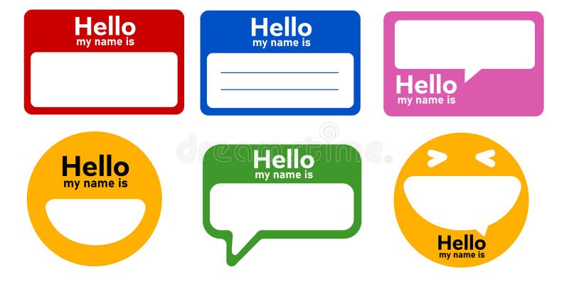Name Tag Sticker Design Template Empty with Text Hello My Name is Label ...