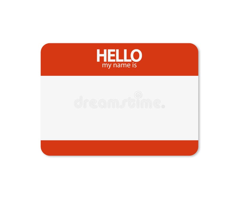 Name Tag Sticker with Realistic Shadow, Flat Stock Illustration ...