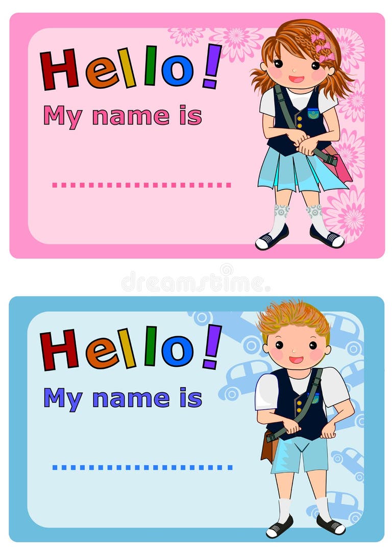 Kids Name Tags Stock Illustrations – 188 Kids Name Tags Stock ...