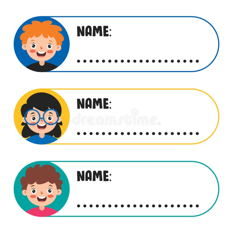 Kids Name Tags Stock Illustrations – 155 Kids Name Tags Stock ...