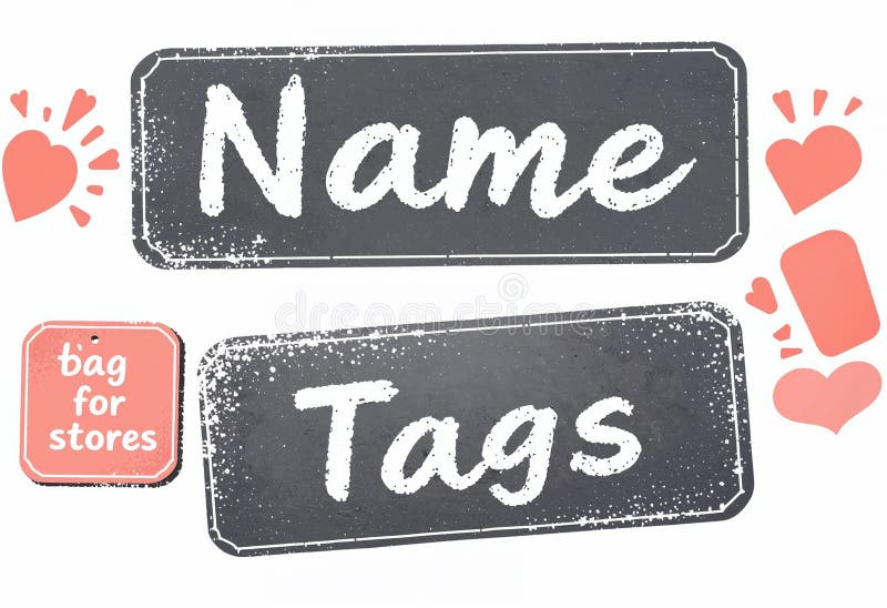 Name Tags on Transparent or White Background Stock Illustration ...