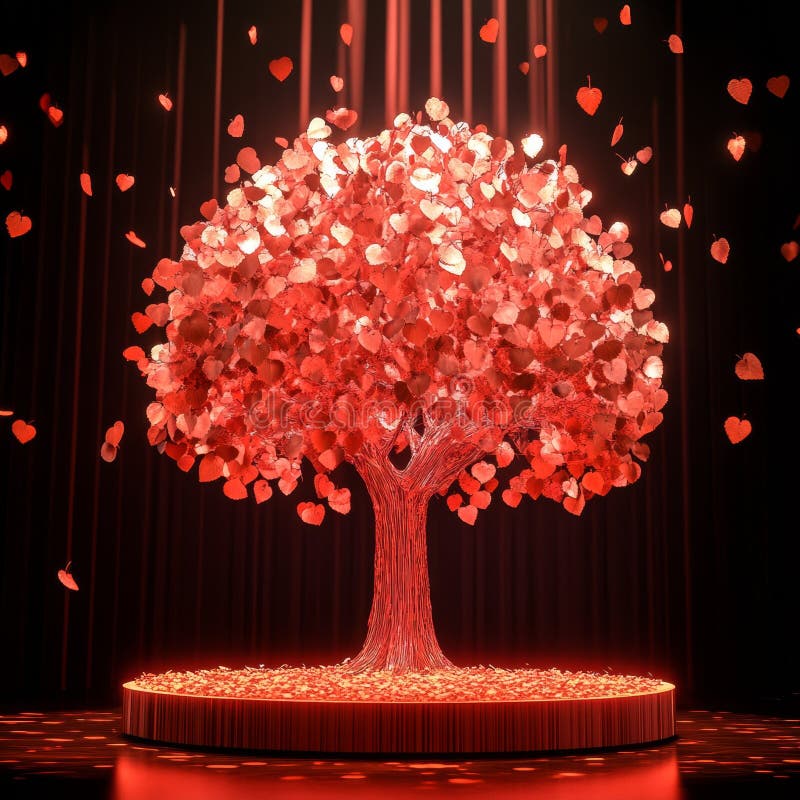 The Name of the Tree is Crimson Canopy Autumnal Tree at Night with ...