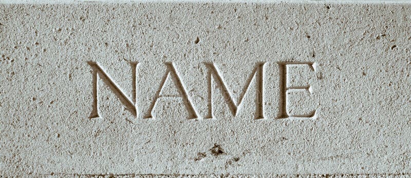 Name stock image. Image of identity, cement, sign, placard - 38632305
