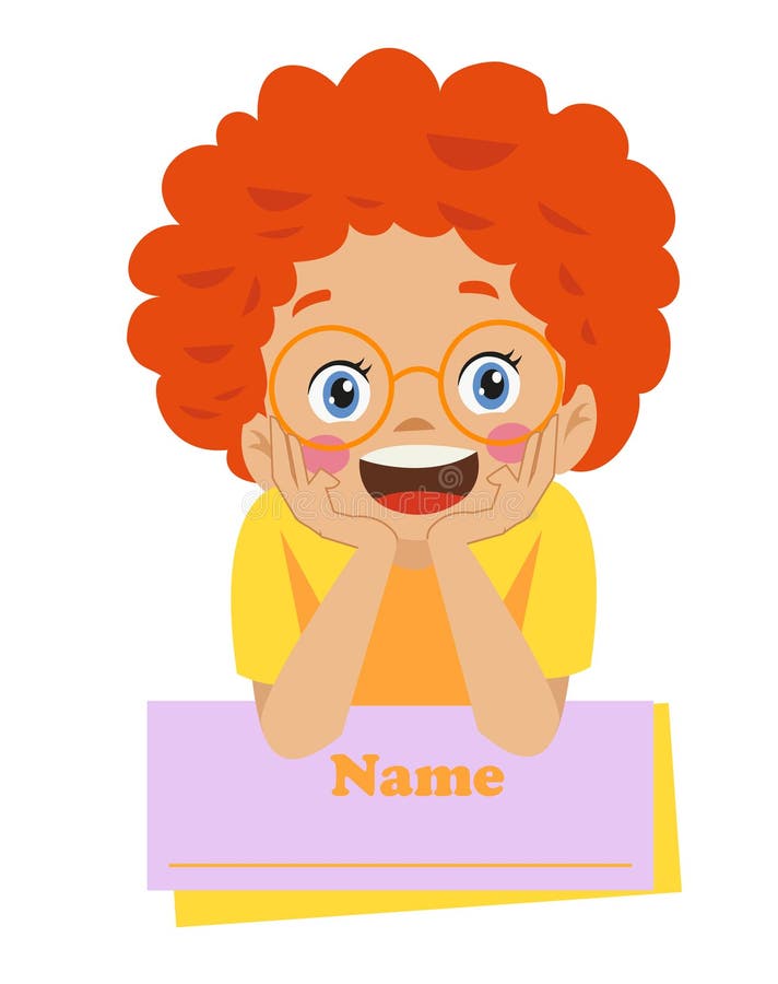 Name Writing Card and Cute Boy Stock Vector - Illustration of design ...