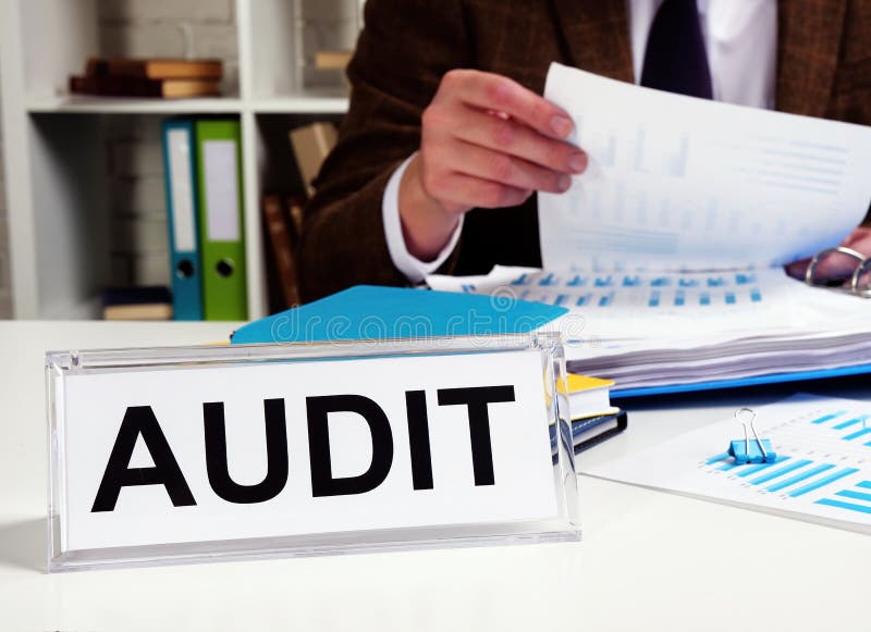 Nameplate Audit. the Auditor Checks the Reporting Company Stock Photo ...