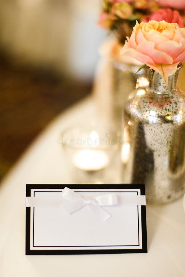Nameplate for a Guest on the Table at a Wedding Party Stock Photo ...