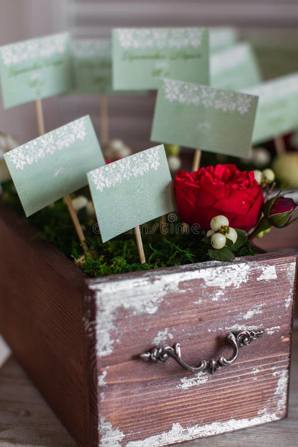 Nameplate for a Guest on the Table at a Wedding Party Stock Photo ...