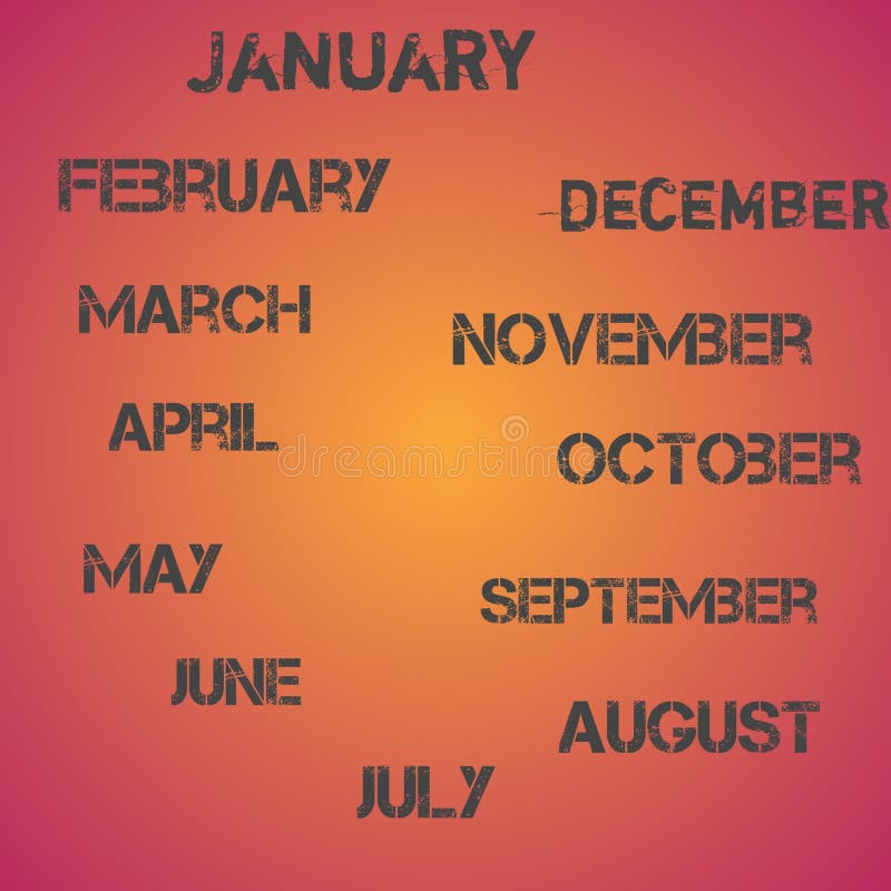 Names Months Cartoon Font Stock Illustrations – 33 Names Months Cartoon ...