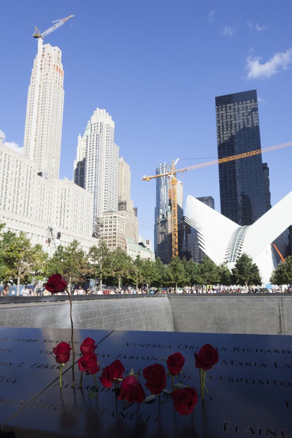 Names and Red Roses on Ground Zero Monument Editorial Photo - Image of ...