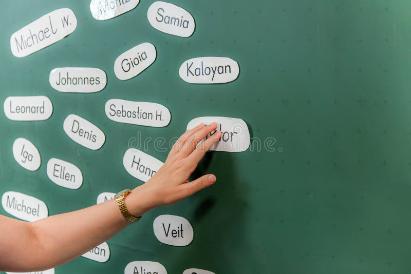 The Names of the Students are Written on Pieces of Paper and Pasted on ...