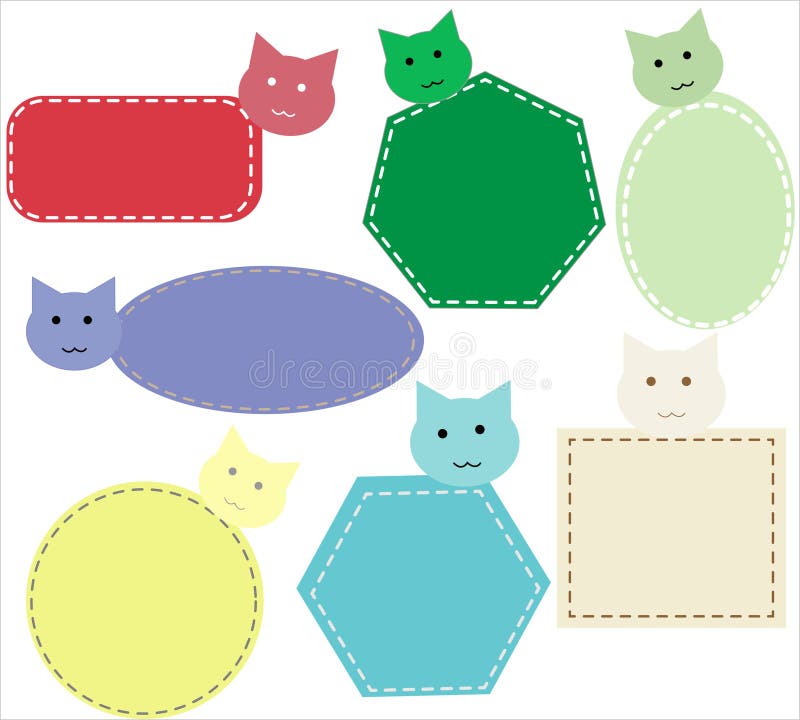 Nametag cat style stock vector. Illustration of cute - 40948434
