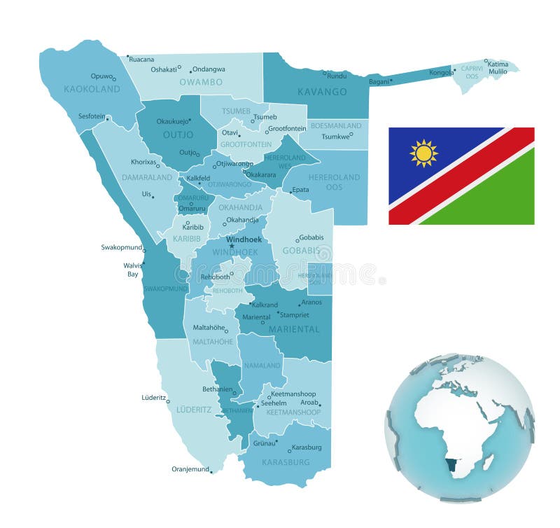 Namibia Administrative Map Stock Illustrations – 2,467 Namibia ...
