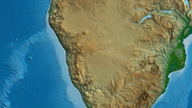 Namibia area. Physical map stock illustration. Illustration of science ...