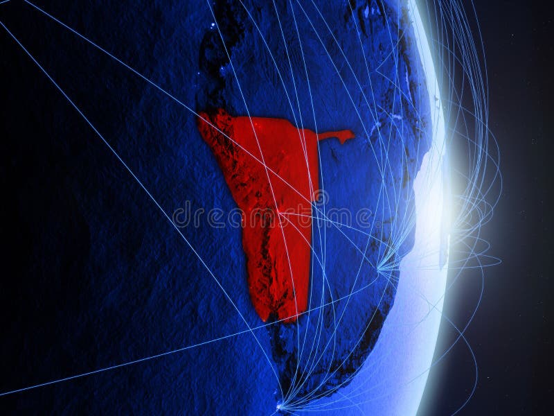 Namibia on Blue Blue Digital Earth Stock Illustration - Illustration of ...