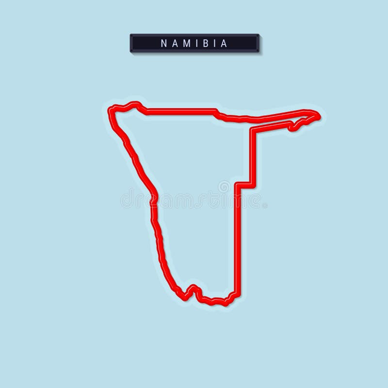Namibia Bold Outline Map. Vector Illustration Stock Vector ...